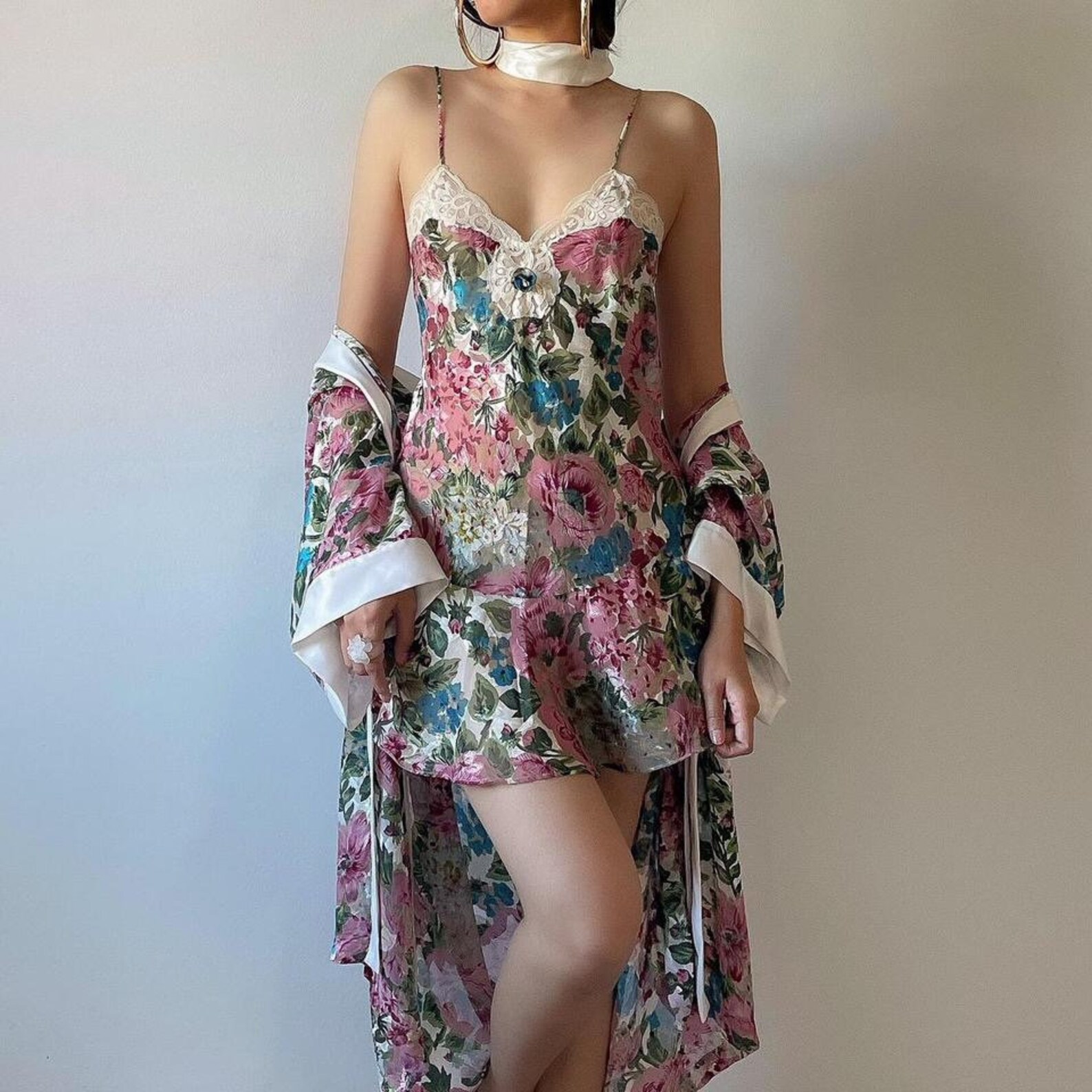 Vintage VS Floral Chiffon Set small - Etsy