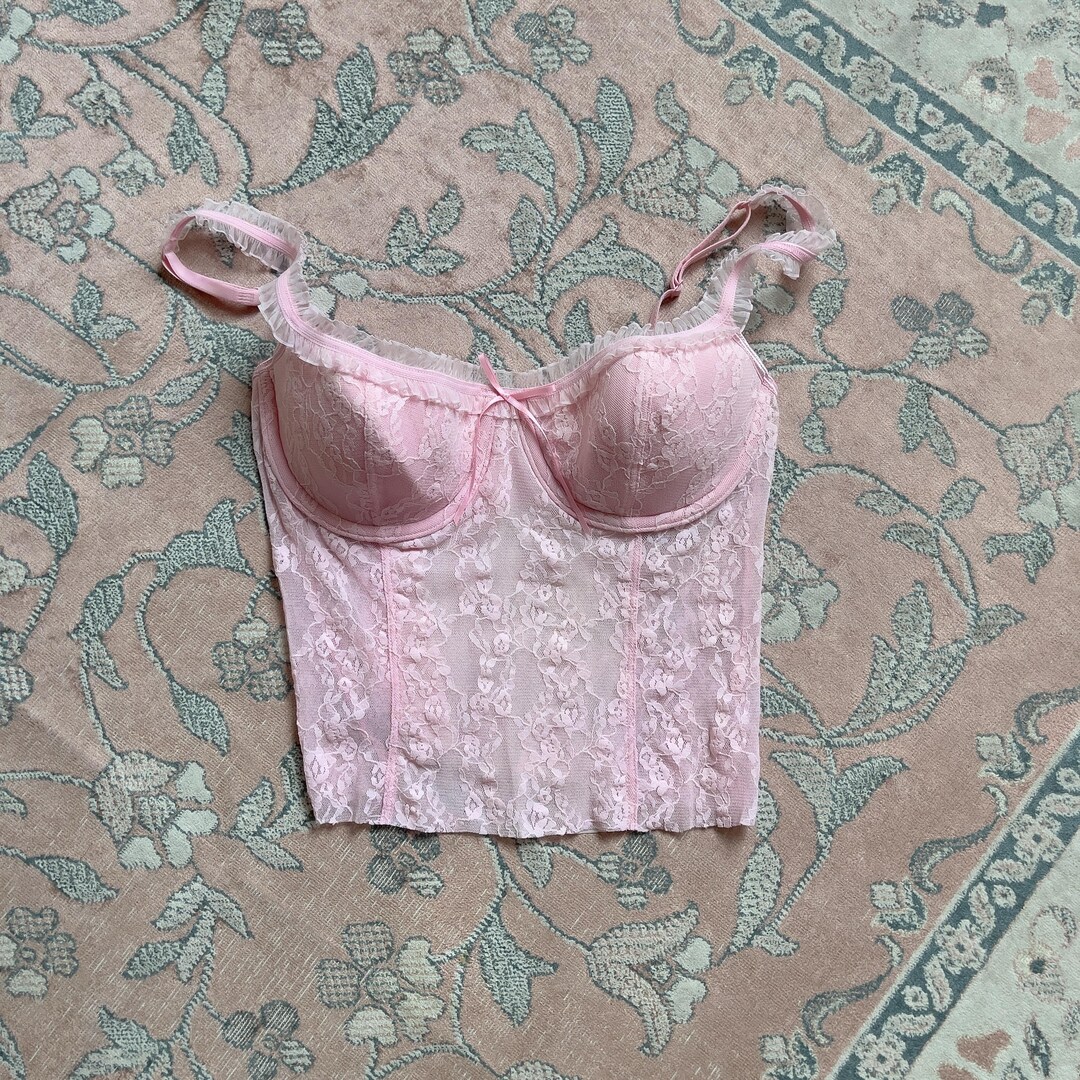 Vintage Victoria’s Secret 2000s Pink Lace Bustier Top (S–M) - Etsy