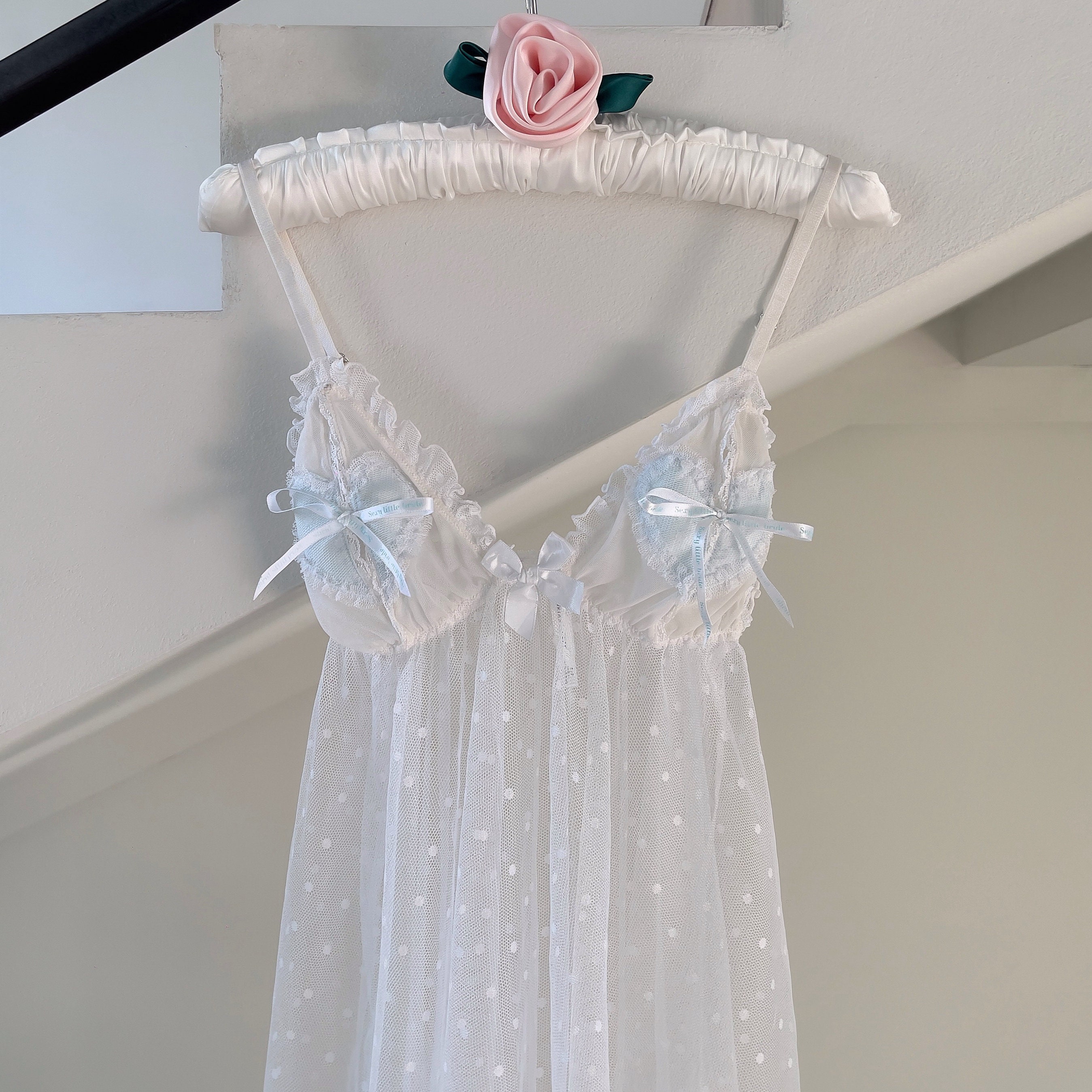 VS White Polka Dots Sheer Mesh Mini Dress/camisole XS-S - Etsy