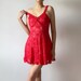 Vintage Red Lace Sheer Mini Dress M-L - Etsy