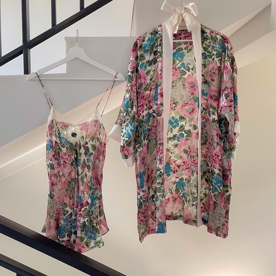 Vintage VS Floral Chiffon Set small - Etsy
