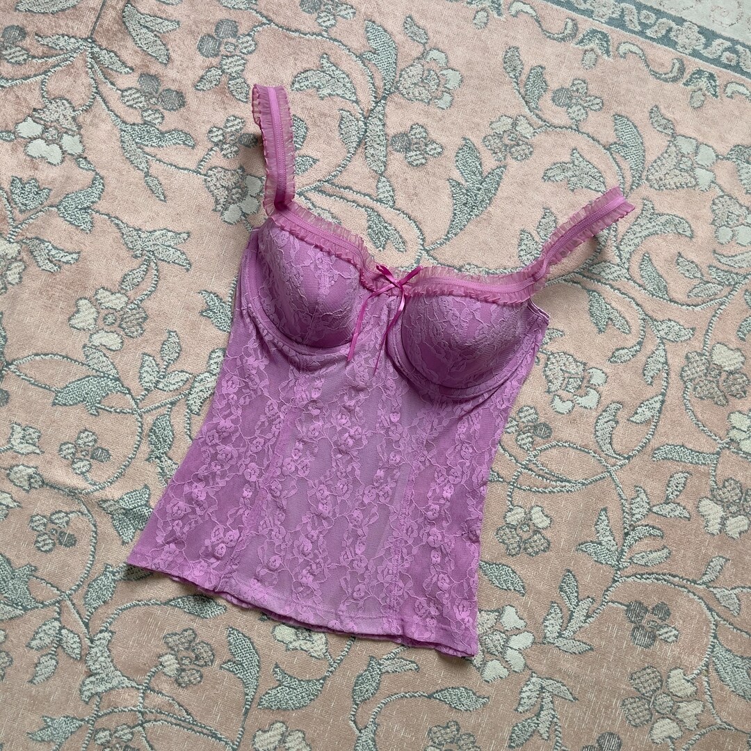 Vintage Victoria’s Secret 2000s Purple Floral Lace Bustier (S–M) - Etsy