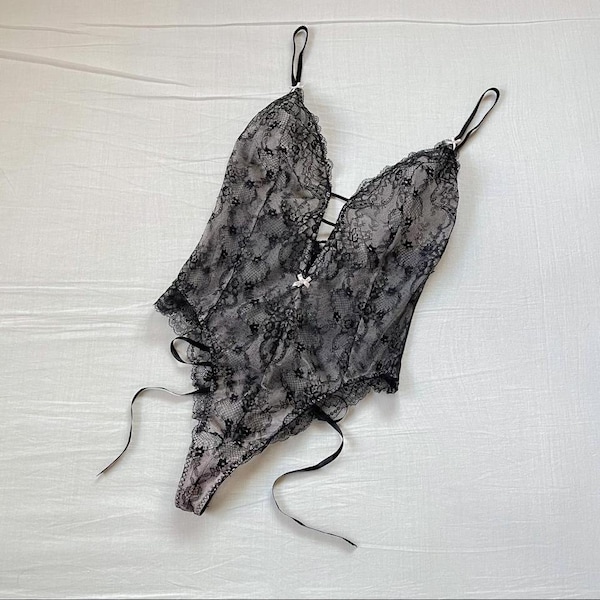 Black Lace Teddies - Etsy