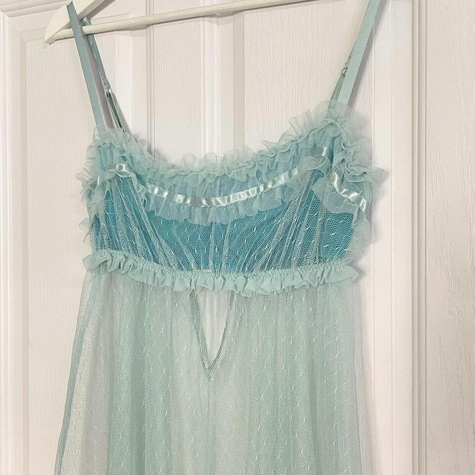 Vintage VS Blue Mesh Sheer Mini Dress 36D/34DD - Etsy
