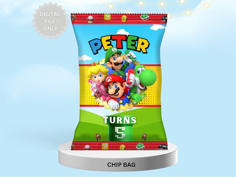 Personalised Chip Bag Birthday Favours Super Mario Chip - Etsy
