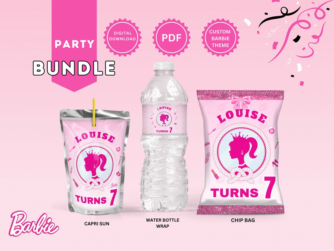 Personalised Chip Bag Birthday Favours Barbie Chip Bag - Etsy