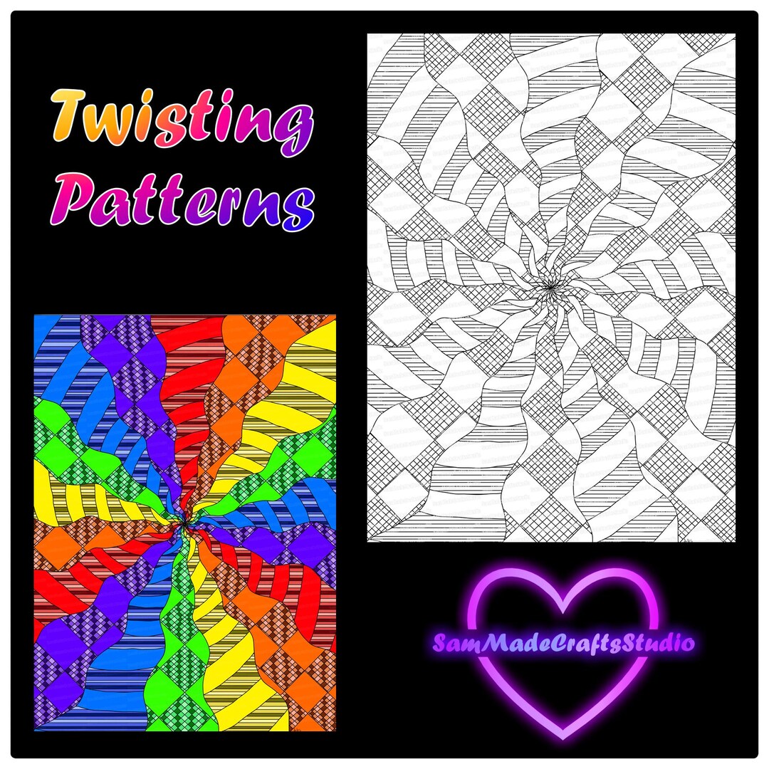 Twisting Patterns - Adult Coloring Page - Etsy