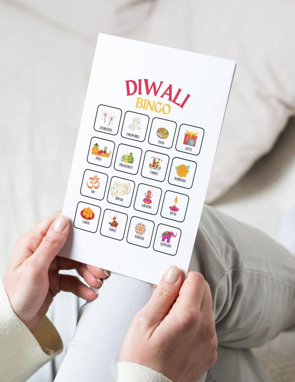 Diwali Printable Games, Diwali Printable Bingo Printable Diwali Bingo ...