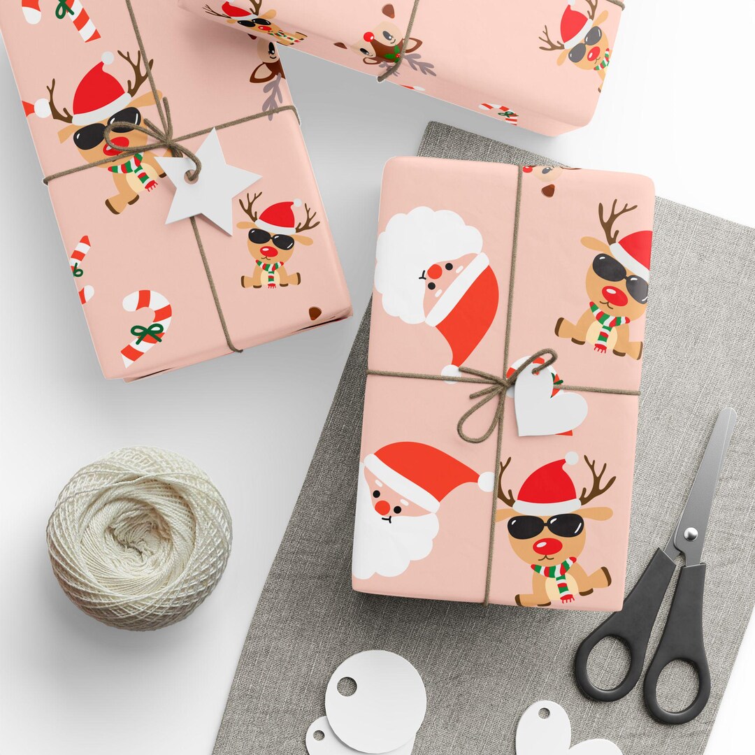 Cute Christmas Wrapping Paper, Christmas Gift Paper, Holiday Wrapping ...