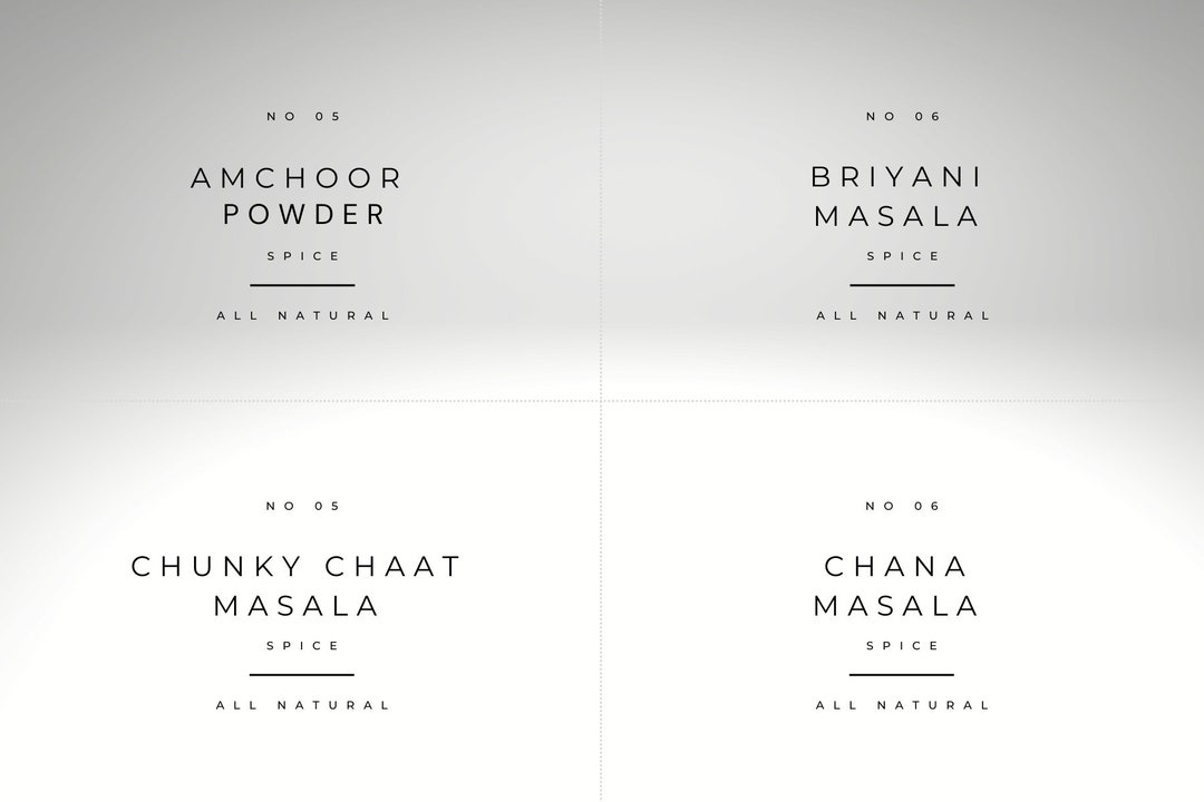 Pantry Labels Template Modern Minimalistic Spice Jar Label Indian Spice ...