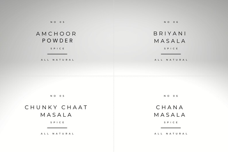 Pantry Labels Template Modern Minimalistic Spice Jar Label Indian Spice ...