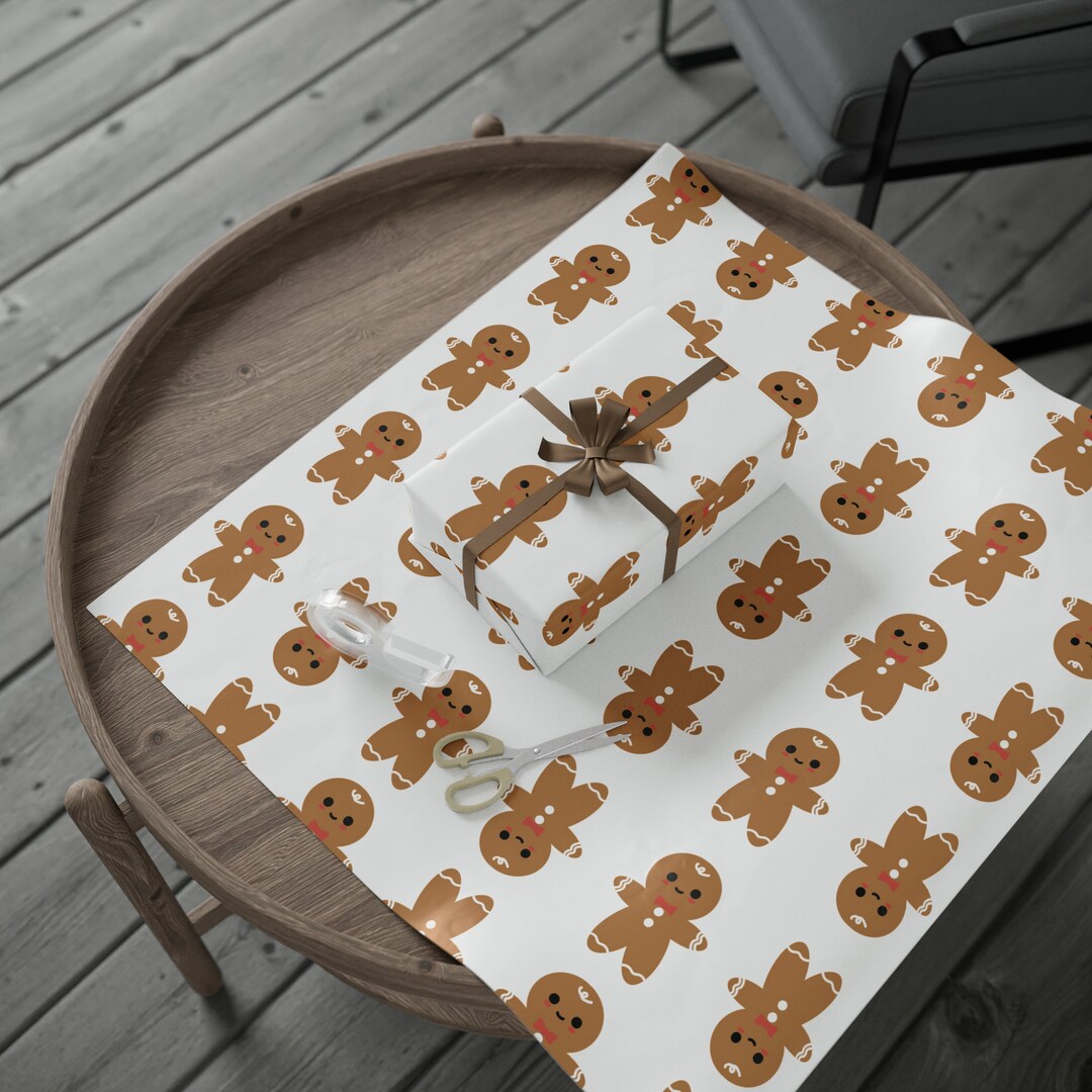 Gingerbread Man Christmas Wrapping Paper: Jolly Gift Wrap for - Etsy