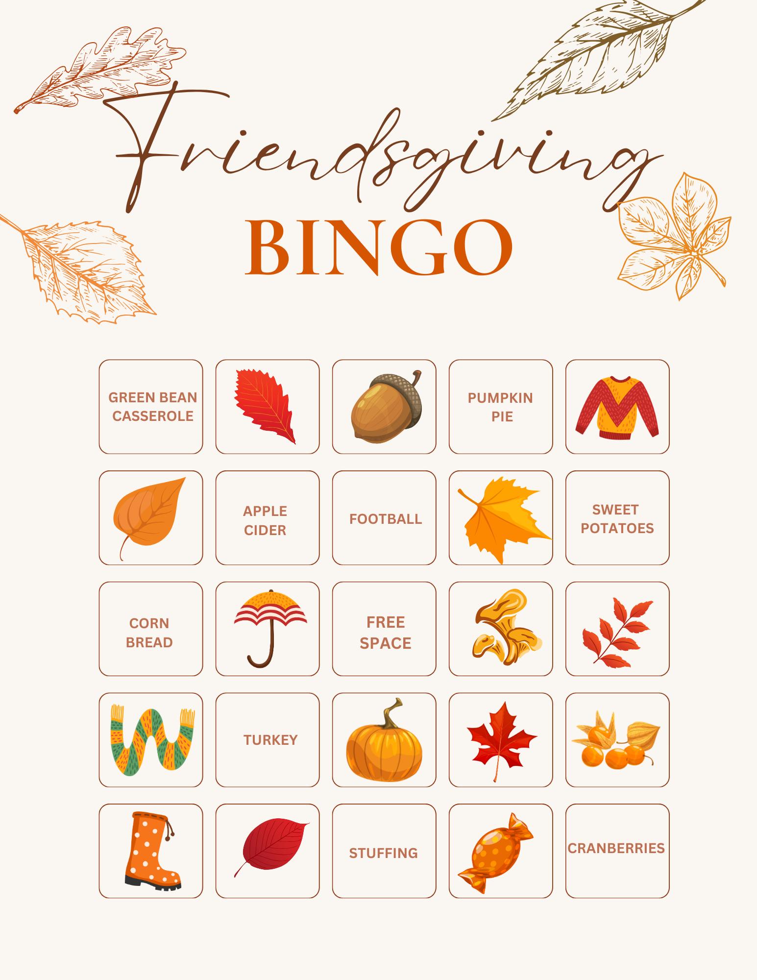 Thanksgiving Printable Games, Thanksgiving Printable Bingo Printable ...