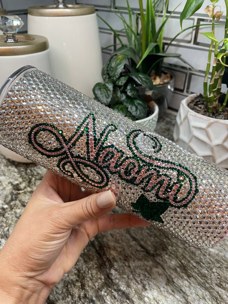 Personalized Alpha Kappa Alpha Bling Tumbler-aka-custom Rhinestone ...