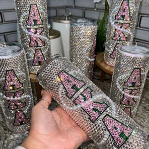 Personalized Alpha Kappa Alpha Bling Tumbler-aka-custom Rhinestone ...