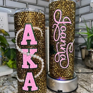 Personalized Alpha Kappa Alpha Bling Tumbler-aka-custom Rhinestone ...