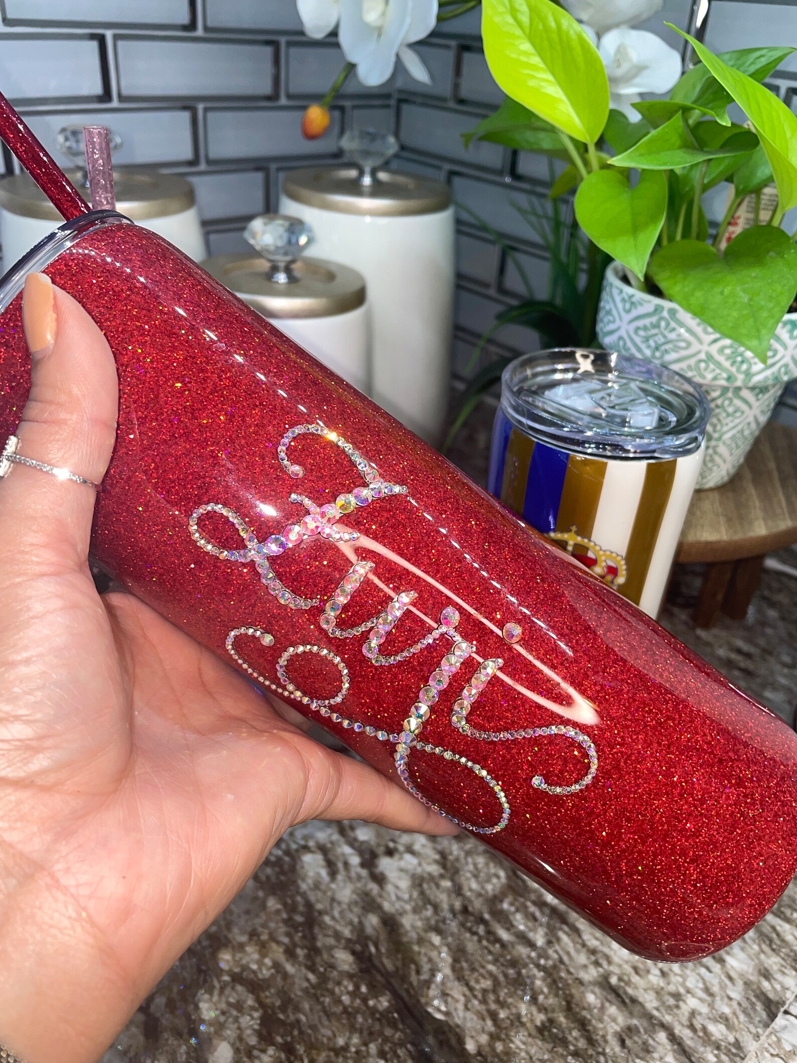 Delta Sigma Theta Personalized Cardigan Tumbler-rhinestone Tumbler-lady ...