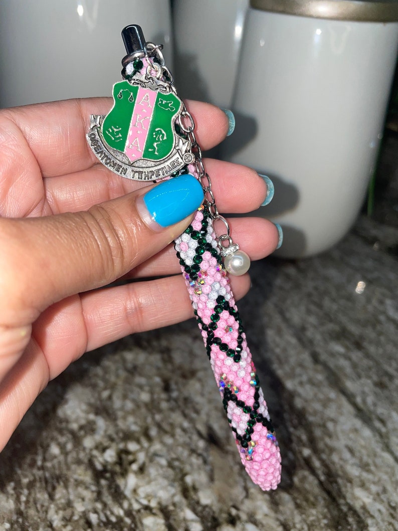 Alpha Kappa Alpha Refillable Rhinestone Bling Pens, One of A Kind - Etsy