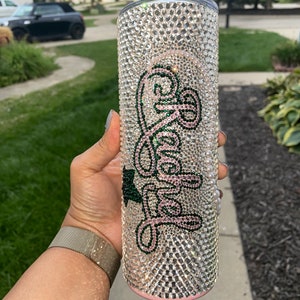 Personalized Alpha Kappa Alpha Bling Tumbler-aka-custom Rhinestone ...