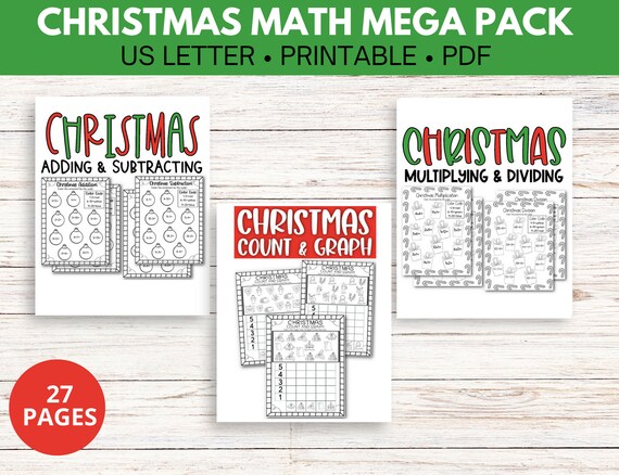 Printable Christmas Math Activity Christmas Worksheet Booklet