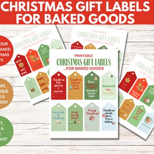Printable Christmas Gift Labels for Baked Goods - Etsy