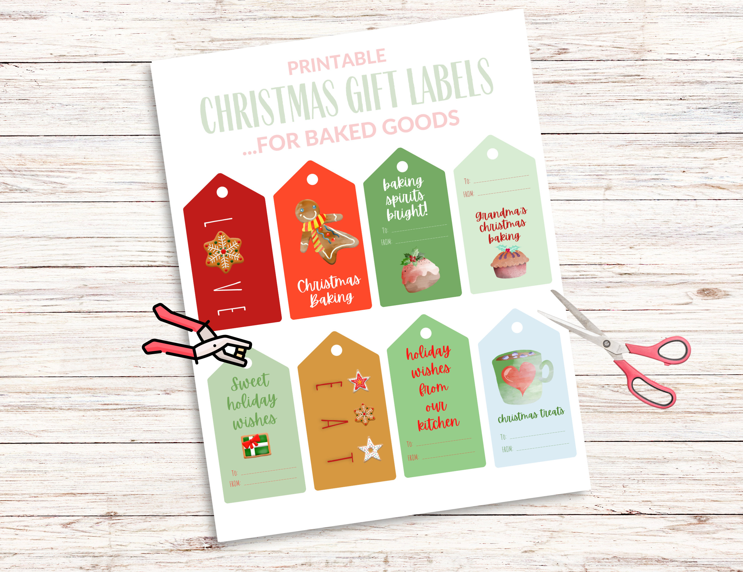 Printable Christmas Gift Labels for Baked Goods - Etsy