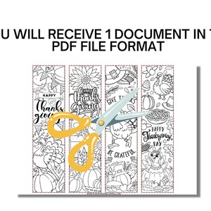 Thanksgiving Printable Bookmarks, Printable Bookmark Set - Etsy