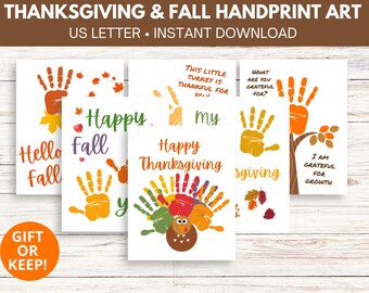 Thanksgiving Handprint Craft in All Things Give Thanks Craft - Etsy