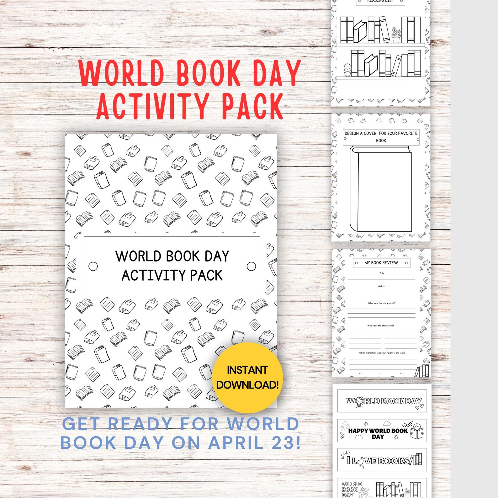 World Book Day Printable Activity Pack | Celebrate Books & Reading - Etsy
