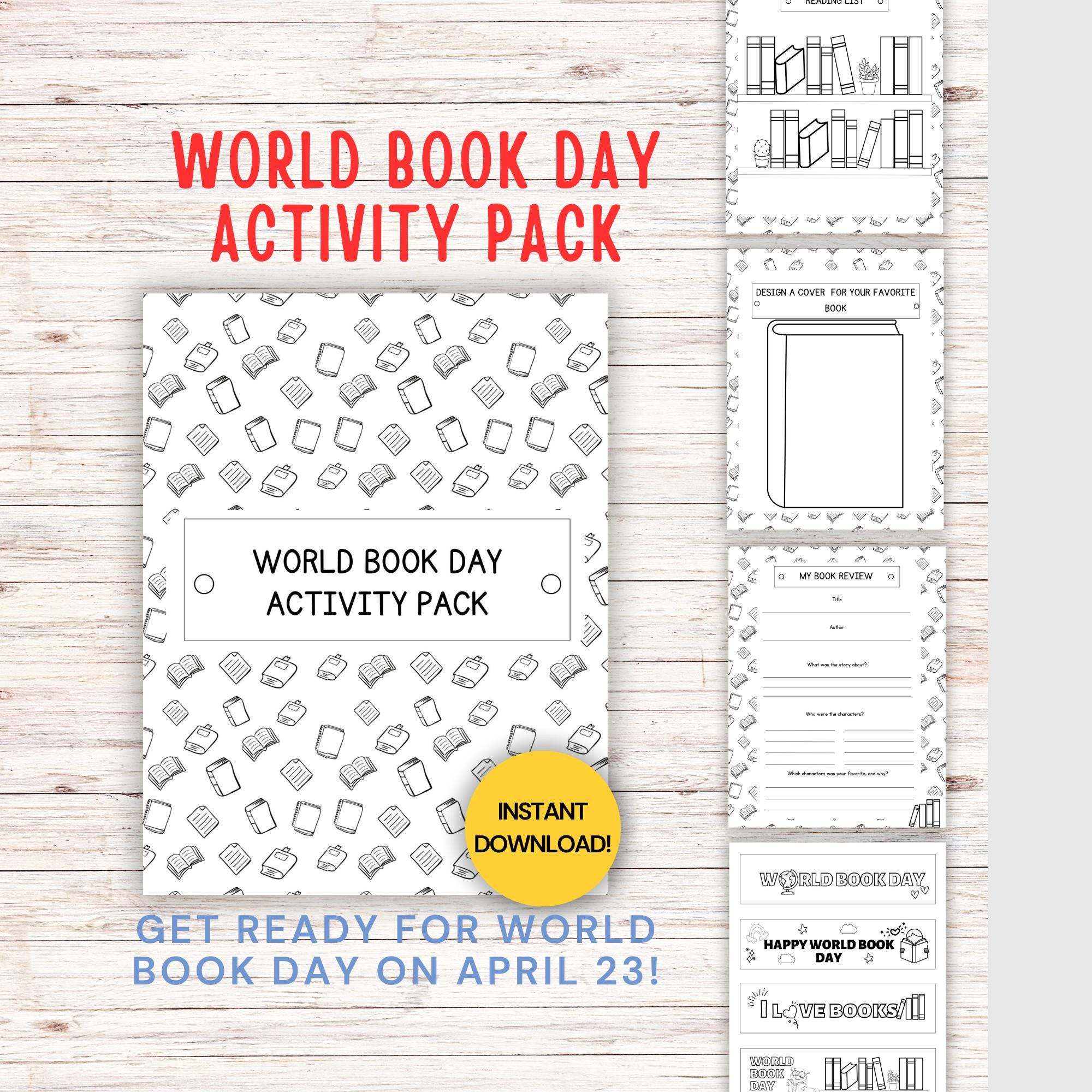World Book Day Printable Activity Pack | Celebrate Books & Reading - Etsy