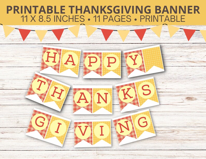 Printable Happy Thanksgiving Banner - Etsy