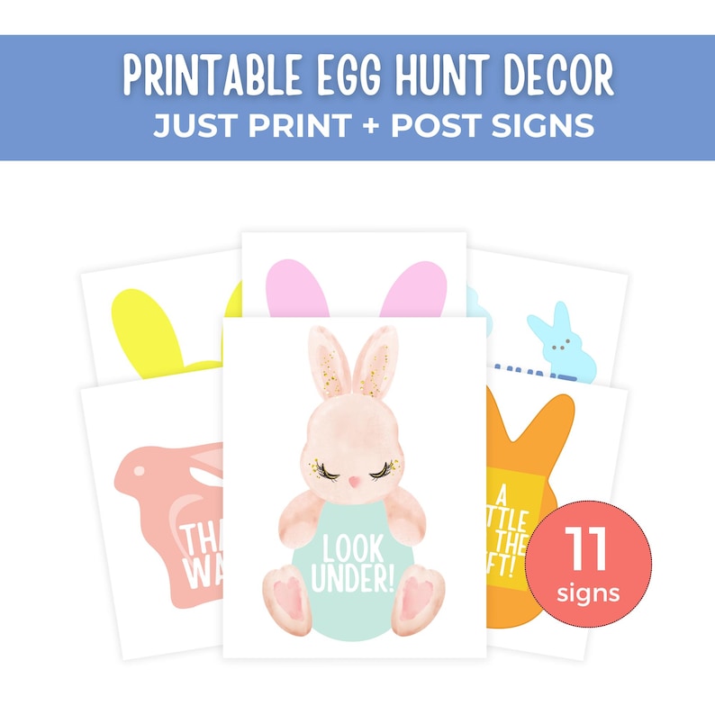 Easter Egg Hunt Signs: Fun Printable Decor (digital Download) - Etsy
