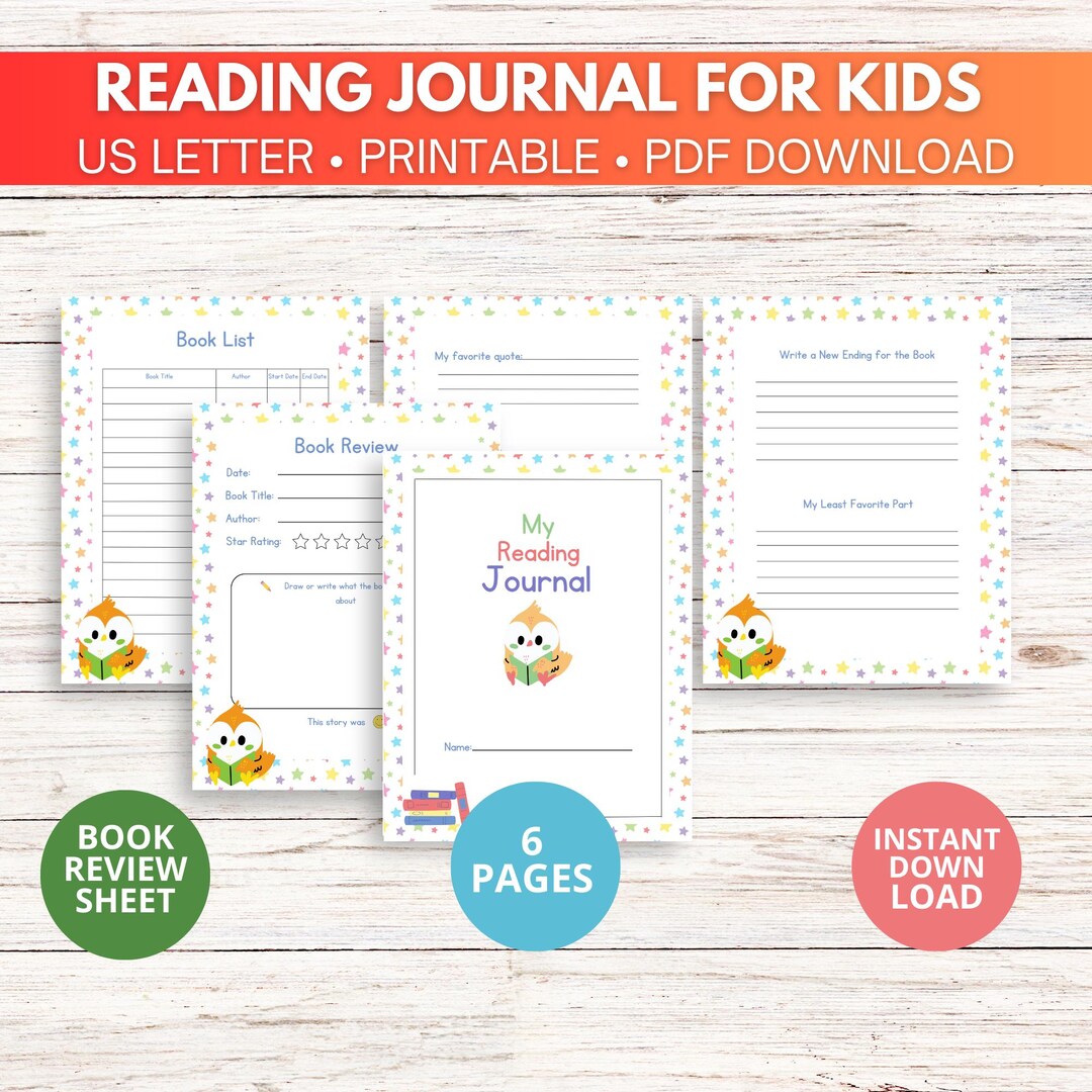 Reading Journal for Kids - Etsy