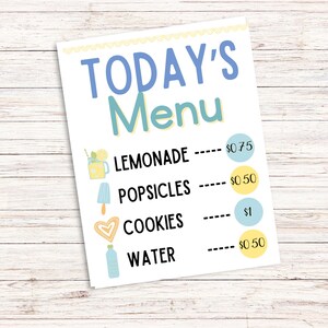 Printable Lemonade Stand Dramatic Play Kit: Summer Pretend Play (PDF ...