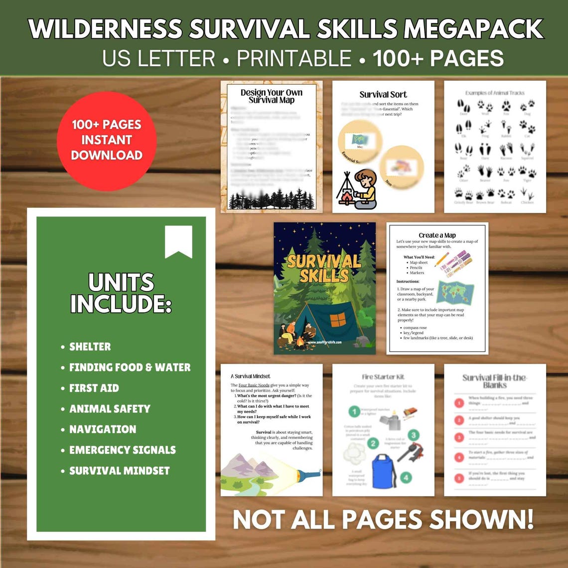 Wilderness Survival Skills for Kids Printable | Outdoor Safety and ...