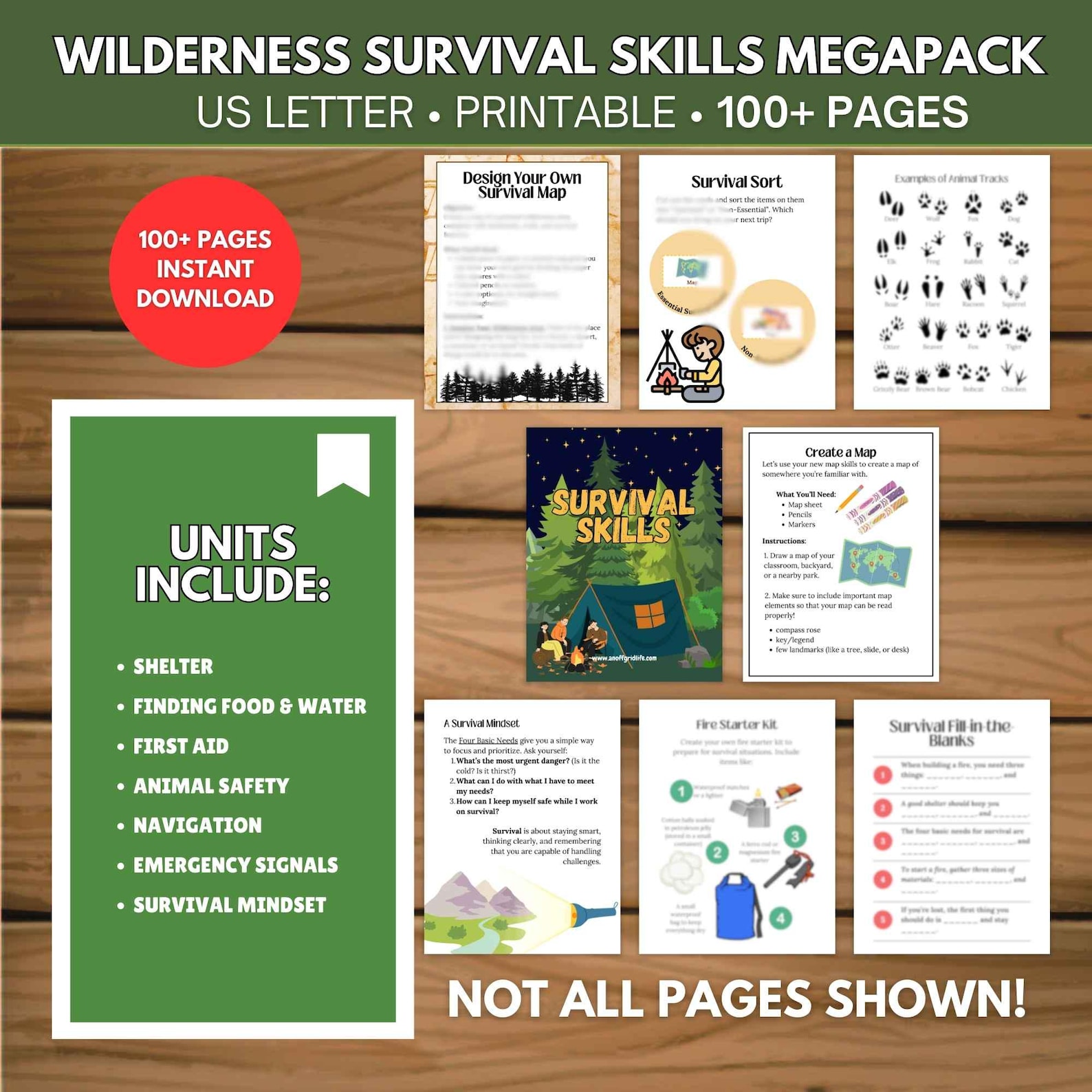 Wilderness Survival Skills for Kids Printable | Outdoor Safety and ...