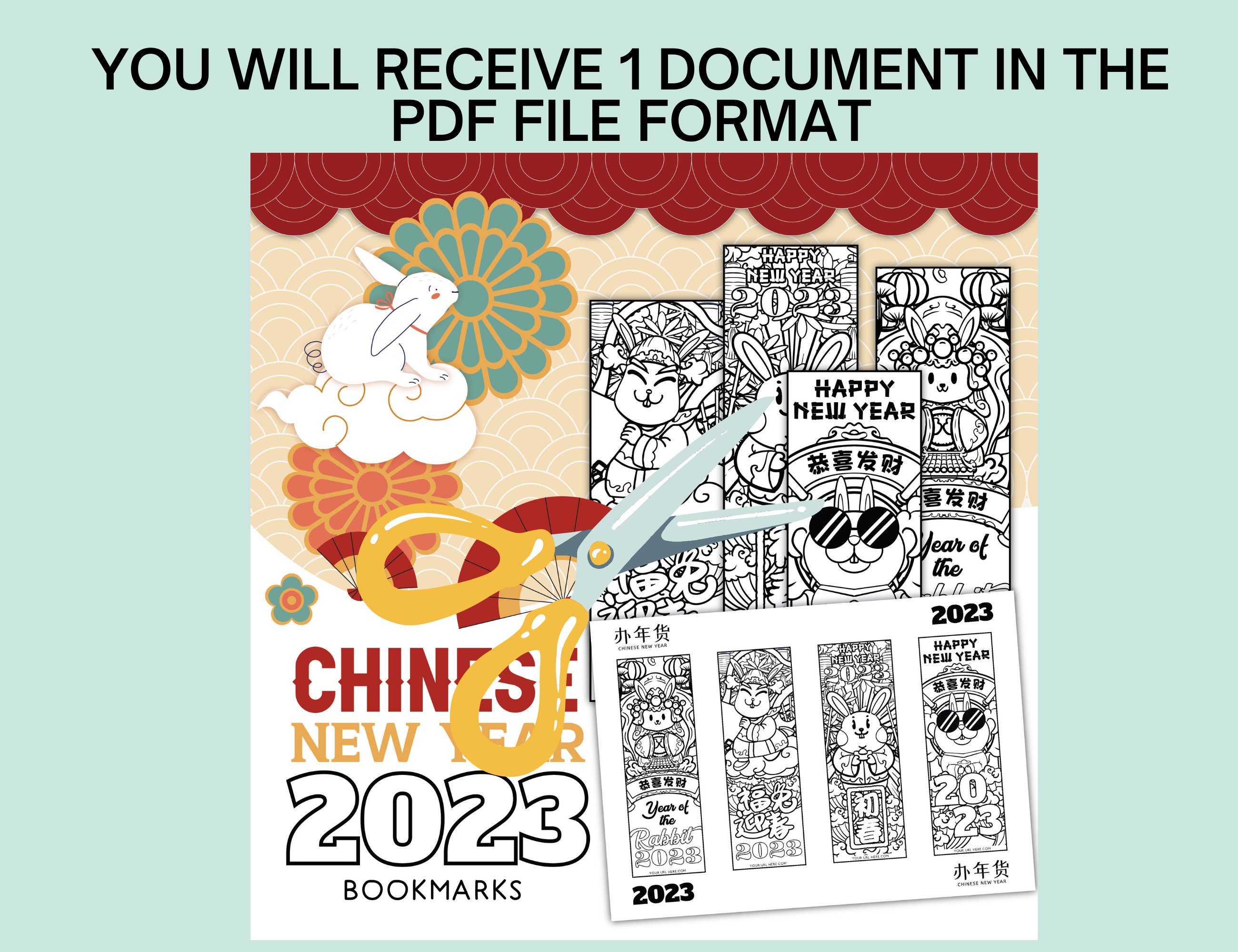 Chinese New Year Kids Coloring Bookmarks - Etsy