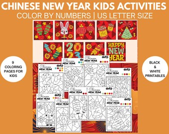 Division Color by Number Worksheets January Holidays New Year Lunar New ...