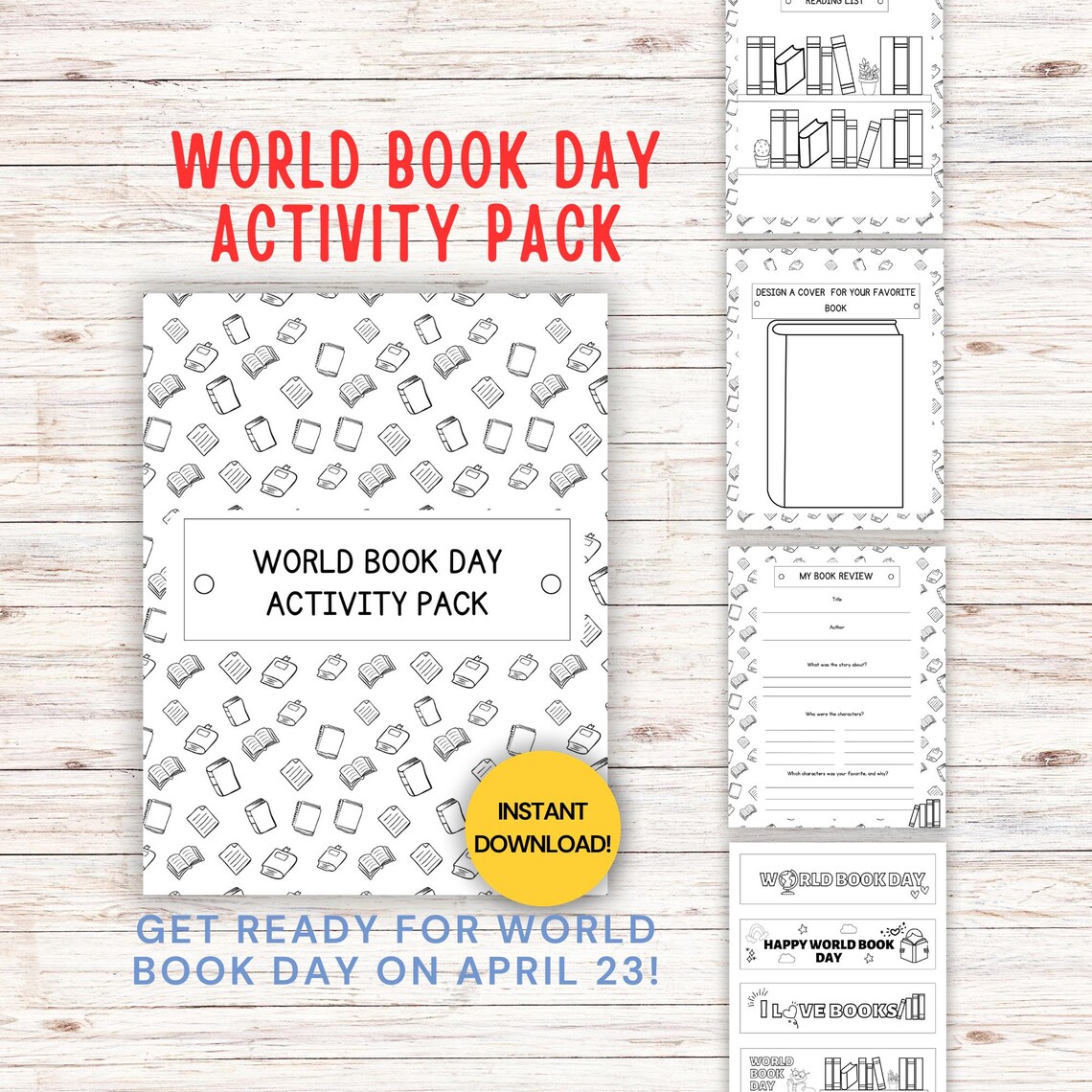 World Book Day Printable Activity Pack | Celebrate Books & Reading - Etsy