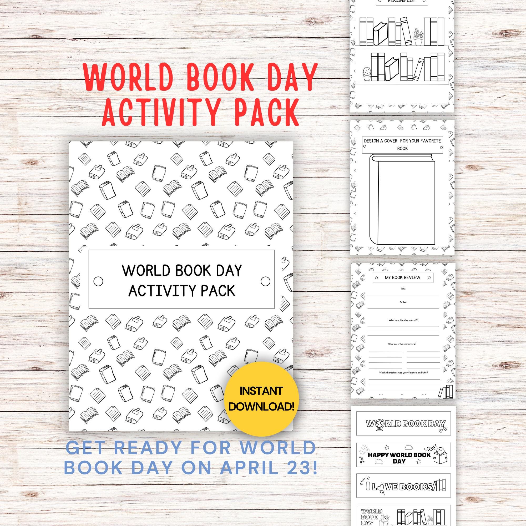 World Book Day Printable Activity Pack | Celebrate Books & Reading - Etsy