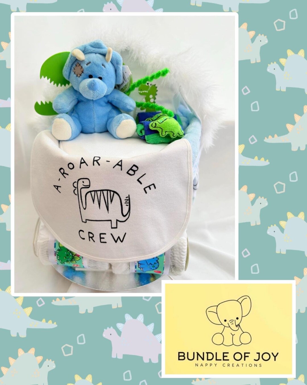 Dinosaur Nappy Cake Pram - Etsy