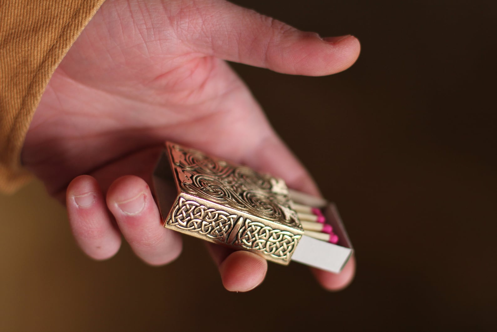 Bronze Matchbox Holder: Tree of Life, Scandinavian Design - Etsy