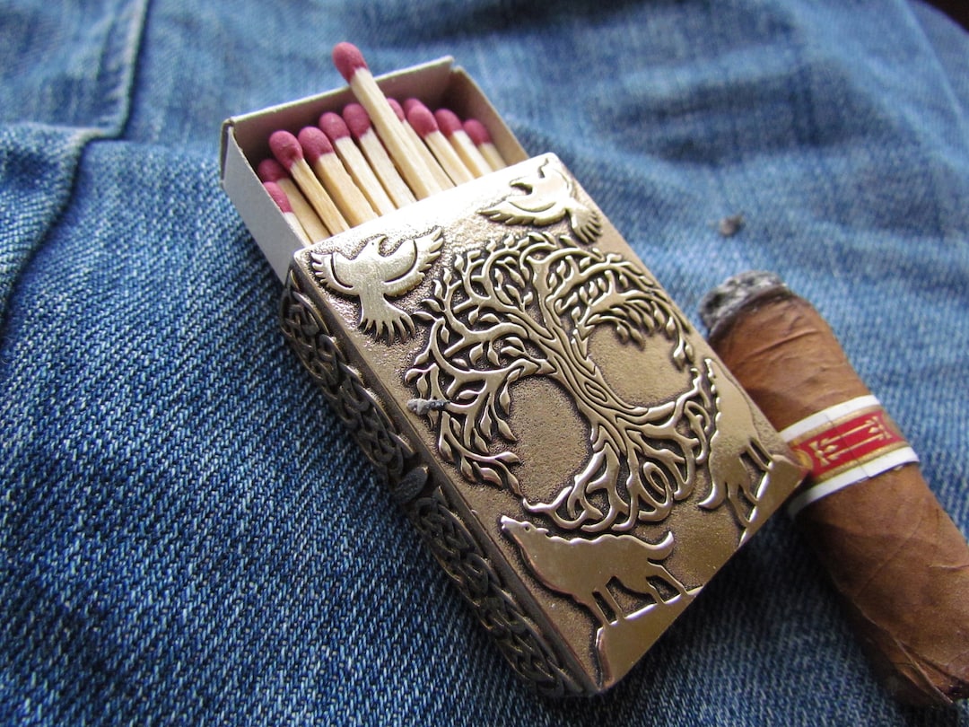 Bronze Matchbox Holder: Tree of Life, Scandinavian Design - Etsy