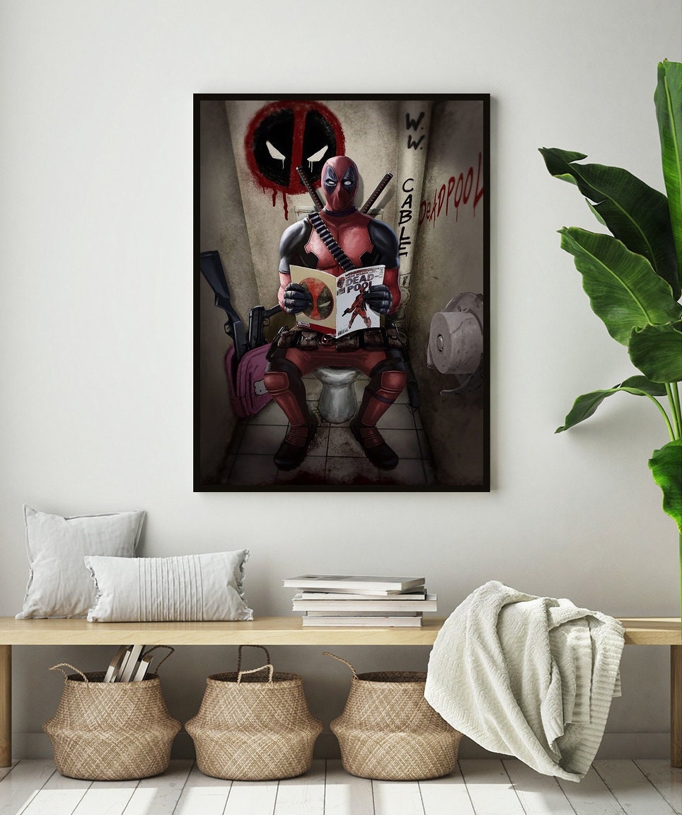 Funny Deadpool Superhero Movie Poster, Wall Art, Canvas Print, Room ...