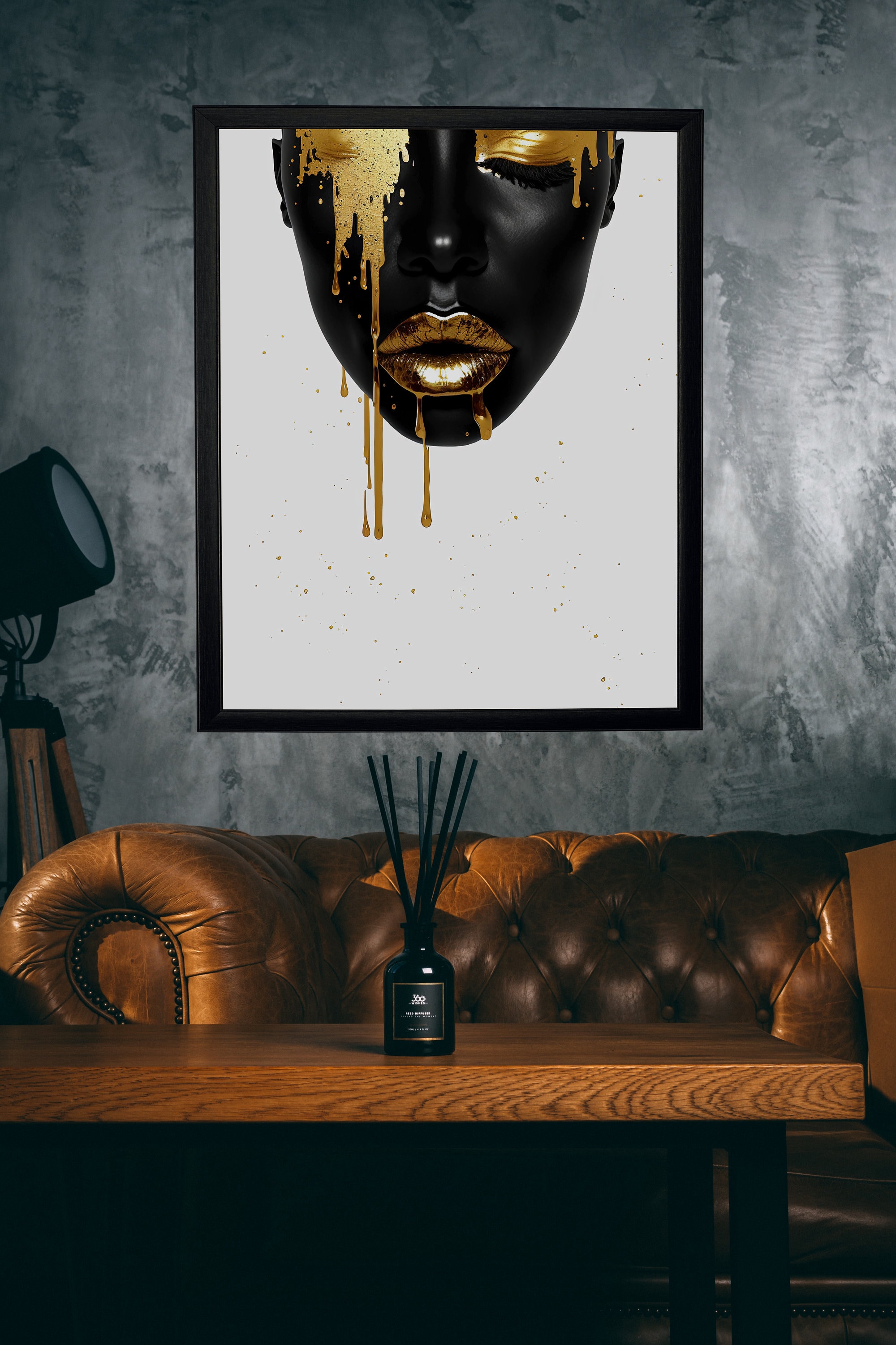 Black Woman With Gold Lips Poster, African American Art, Afro Poster ...