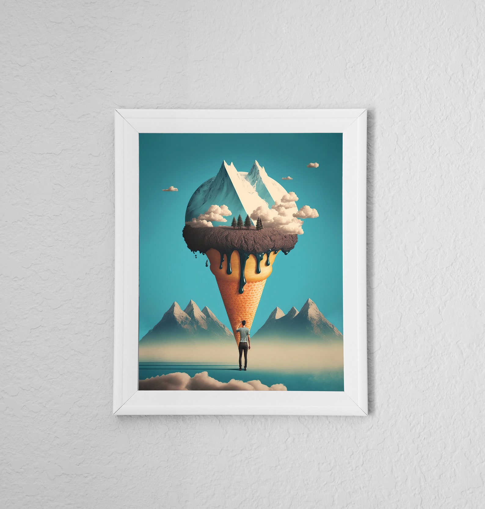 Surreal Ice Cream Print - Ice Cream Wall Art - Ice Cream Poster - Ice ...