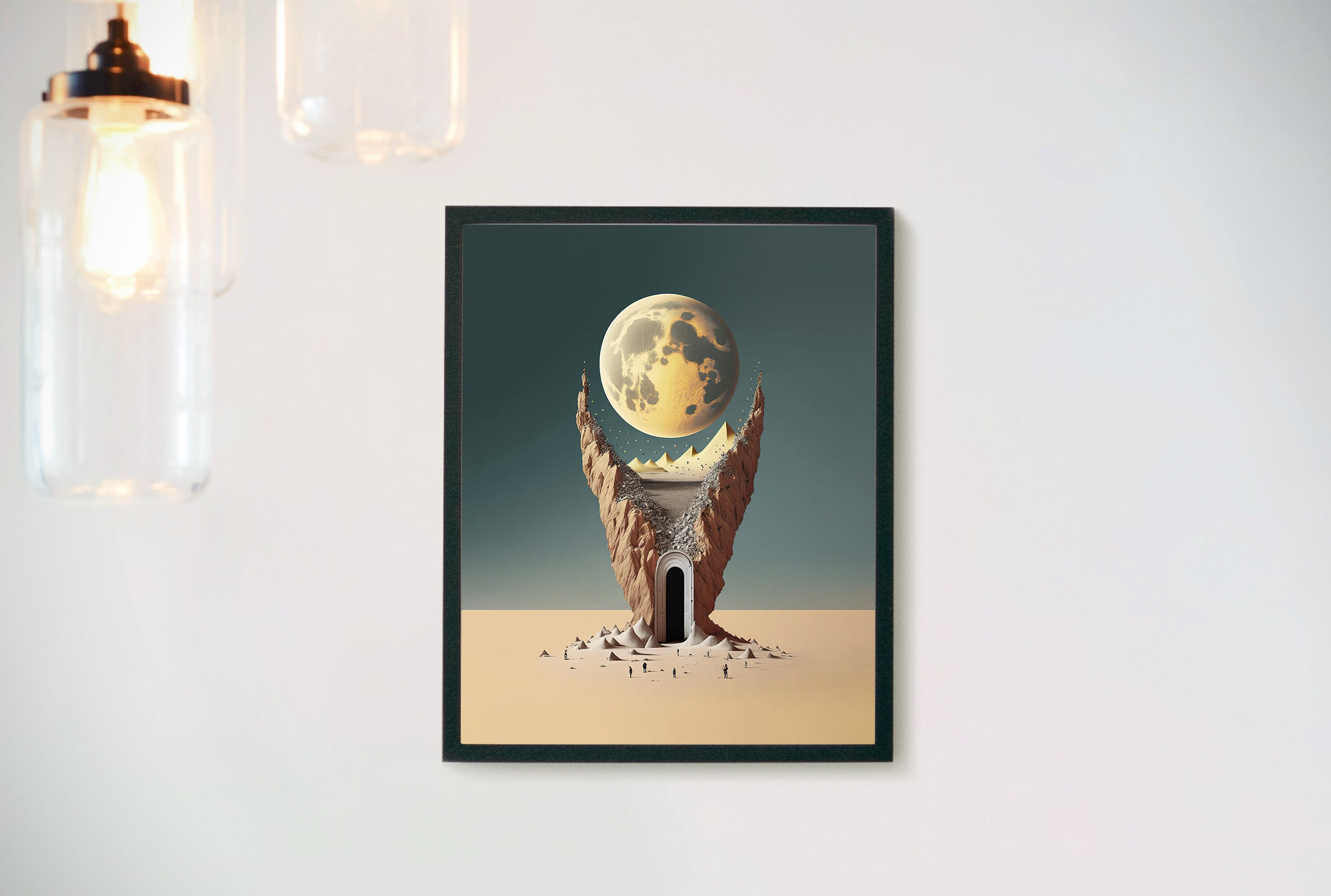 Surreal Moon Digital Download Planets Digital Art Full Moon Print Moon ...