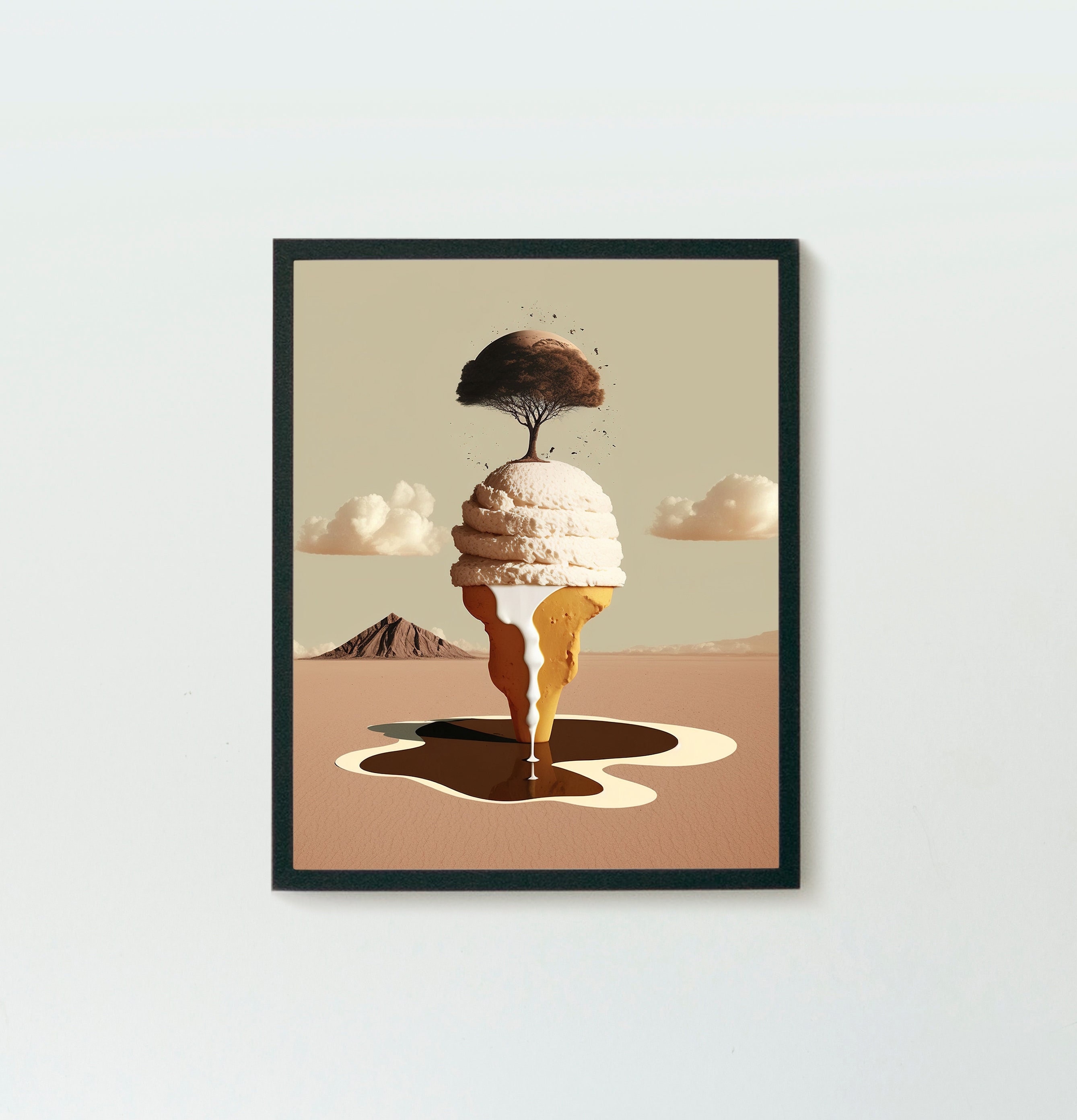 Surrealist Art Print Melting Ice Cream Surreal Wall Art Digital ...