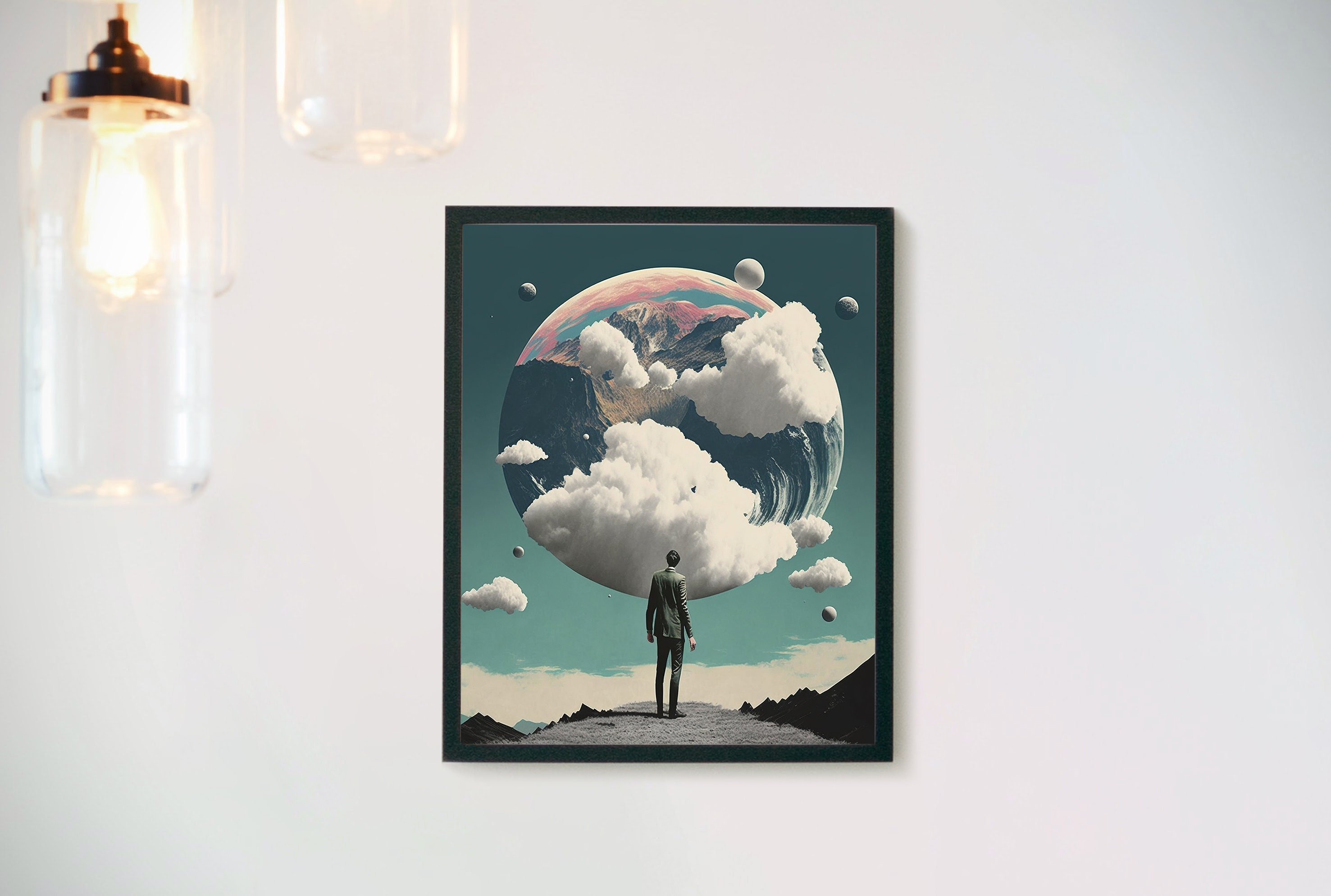 Printable Space Art Poster in Love With the Space Collage Art Poster ...