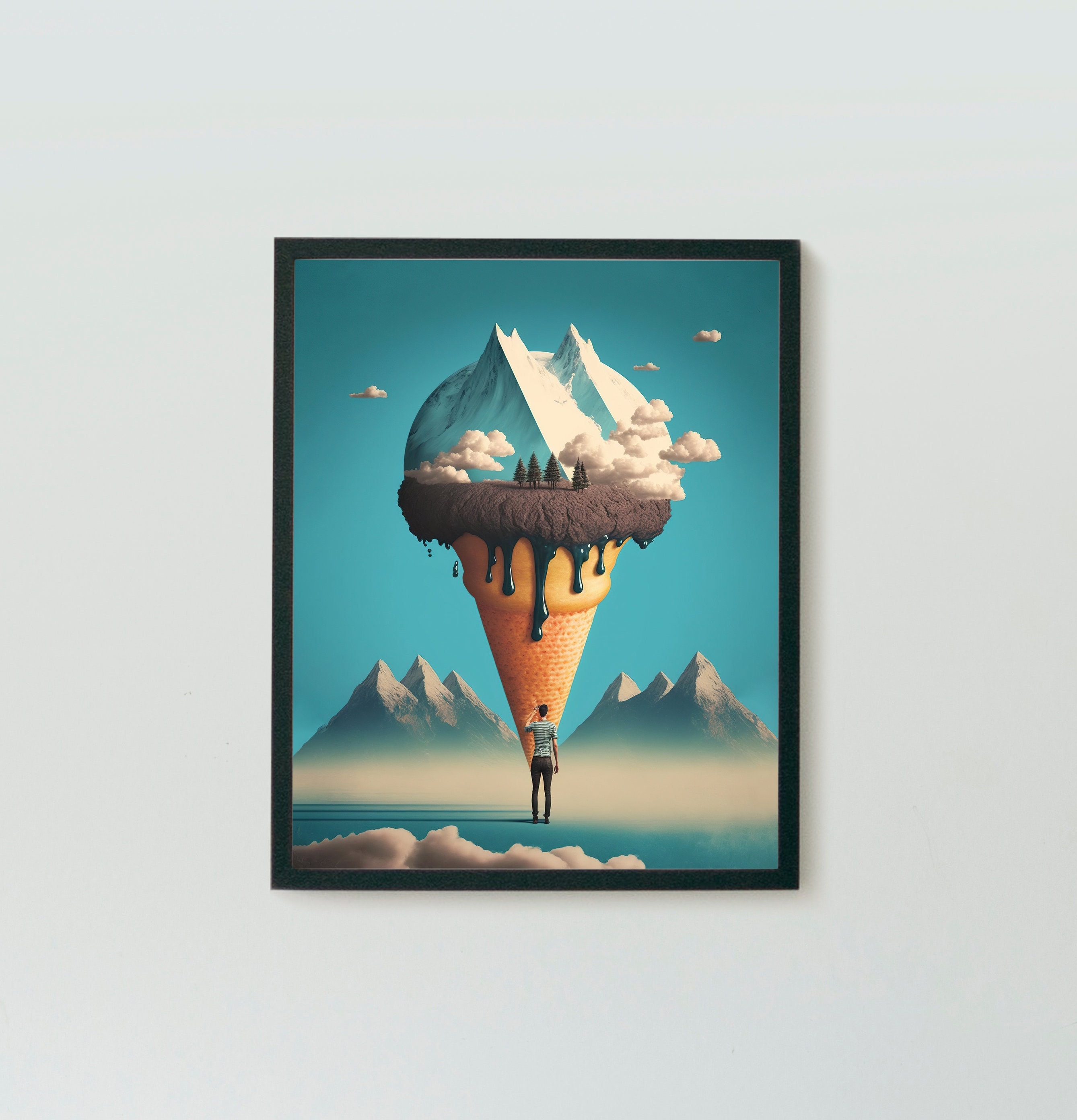 Surreal Ice Cream Print - Ice Cream Wall Art - Ice Cream Poster - Ice ...